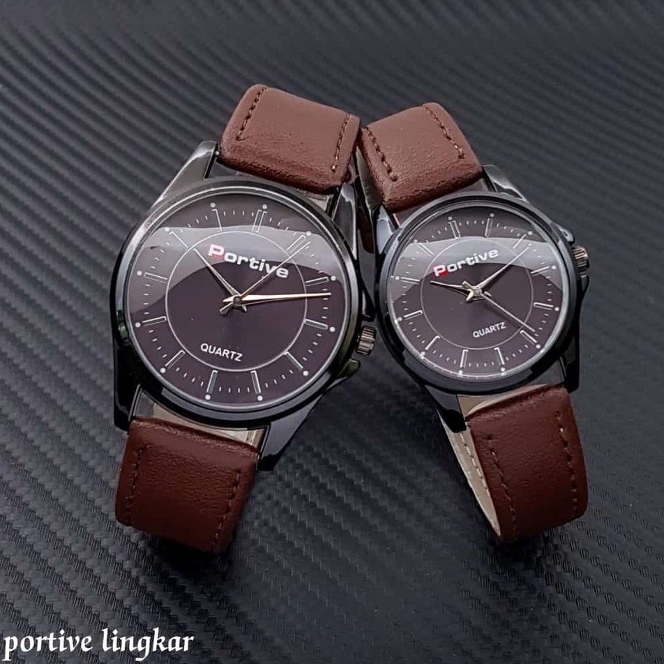 Jual {COD ️} PREMIUM ! Jam Tangan Fashion Couple PORTIVE Quartz Strap ...