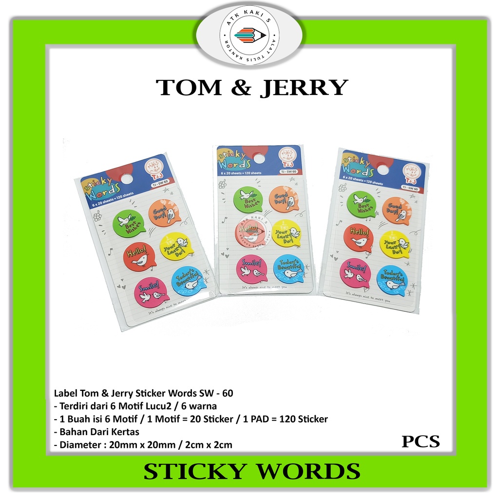 Jual T&J - Sticker Words SW 60 - Sticker Kertas - Pad | Shopee Indonesia