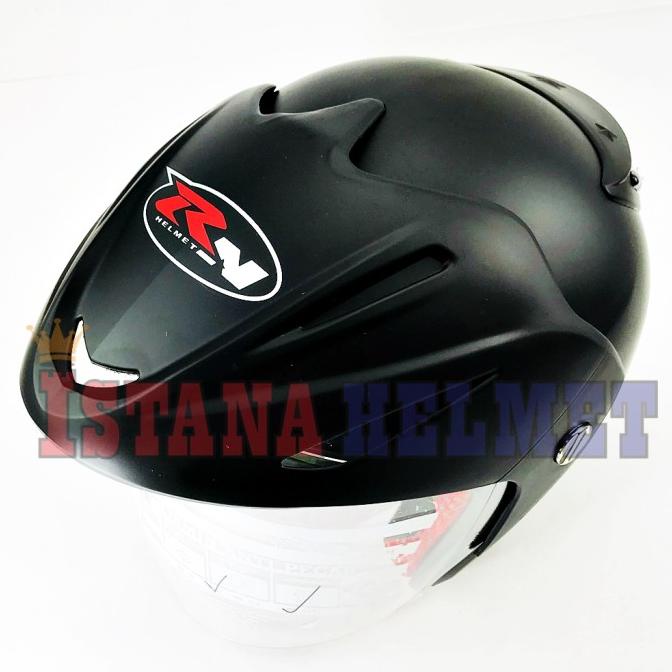 Jual HELM HALF FACE SNI RN 808 STARS SERIES BLACK DOFF | Shopee Indonesia