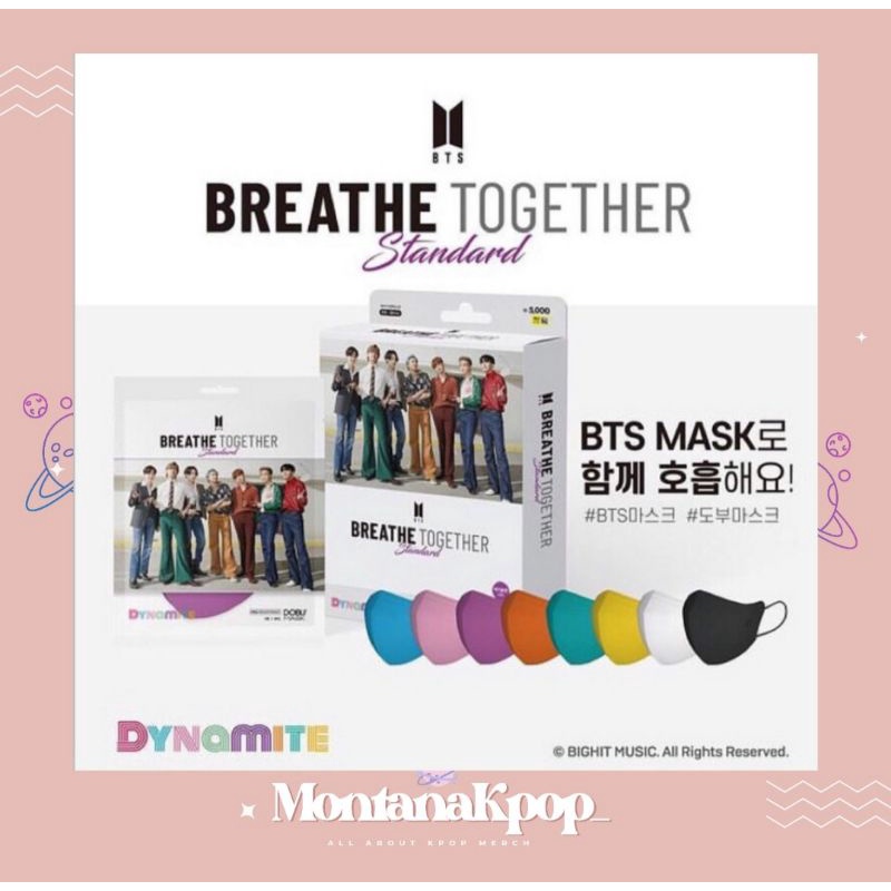 Jual BTS Dynamite Edition Mask Breathe Together | Shopee Indonesia