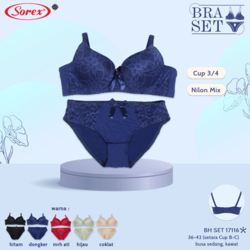 Jual BRA dan CD || BH dan CELANA DALAM || SOREX SET 17116 | Shopee Indonesia