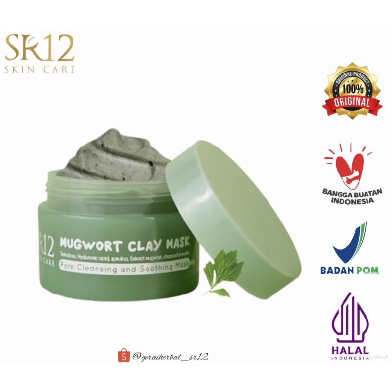 Jual SR12 Mugwort Clay Mask Masker Alami Korea Samarkan Bekas Jerawat Kecilkan Pori-pori Kulit ...