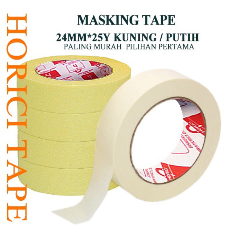 Jual masking tape isolasi kertas 24mm 25yard isolasi kertas lakban ...