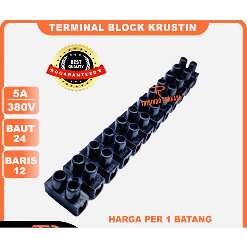 Jual Terminal Blok Krustin 6mm/10mm/16mm/25mm 6A/10A/30A/60Ampere Hitam ...