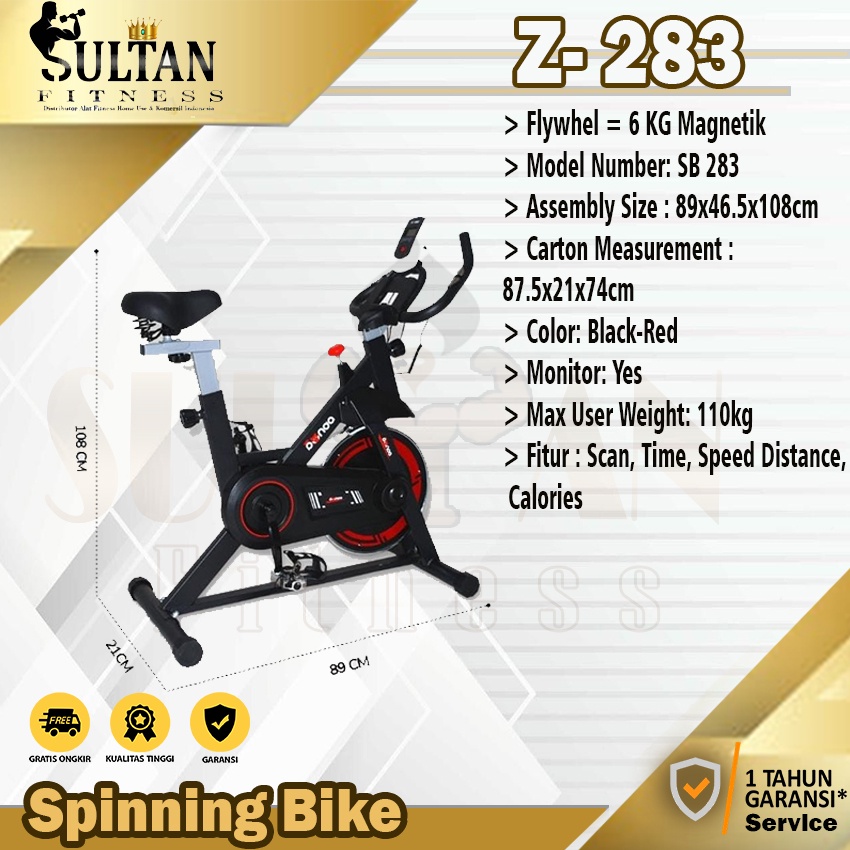 Jual alat fitness Spinning bike Z-283 sepeda Statis garansi resmi ...