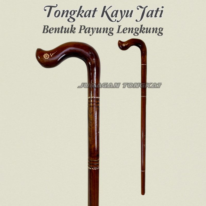 Jual Tongkat kayu jati / tongkat jalan / tongkat mata kaki 1 / tongkat ...