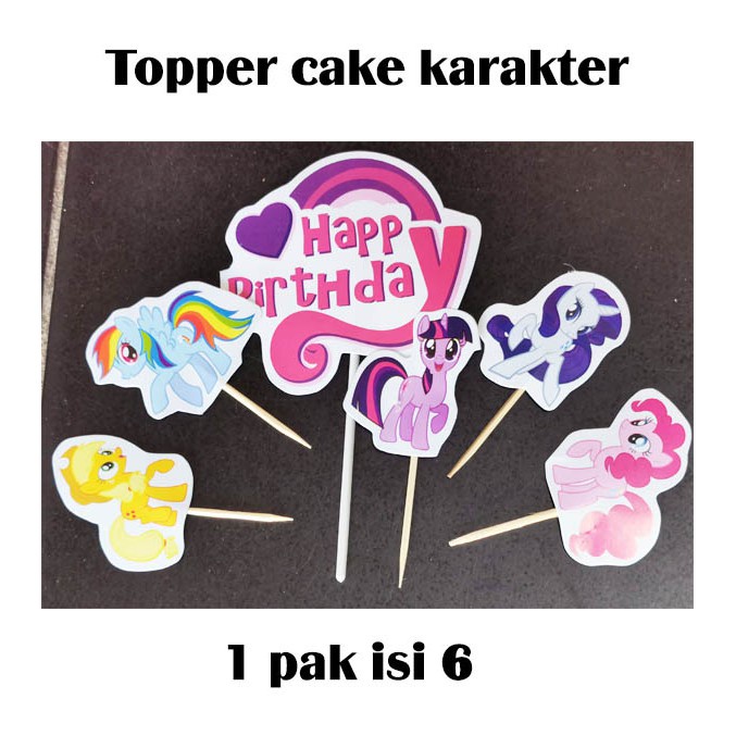Jual Topper Cake Karakter isi 6pcs Hiasan kue ulang tahun | Shopee ...