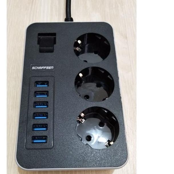 Jual Terminal Colokan Listrik 6 USB 3 Socket Europe Schaffsen | Shopee ...