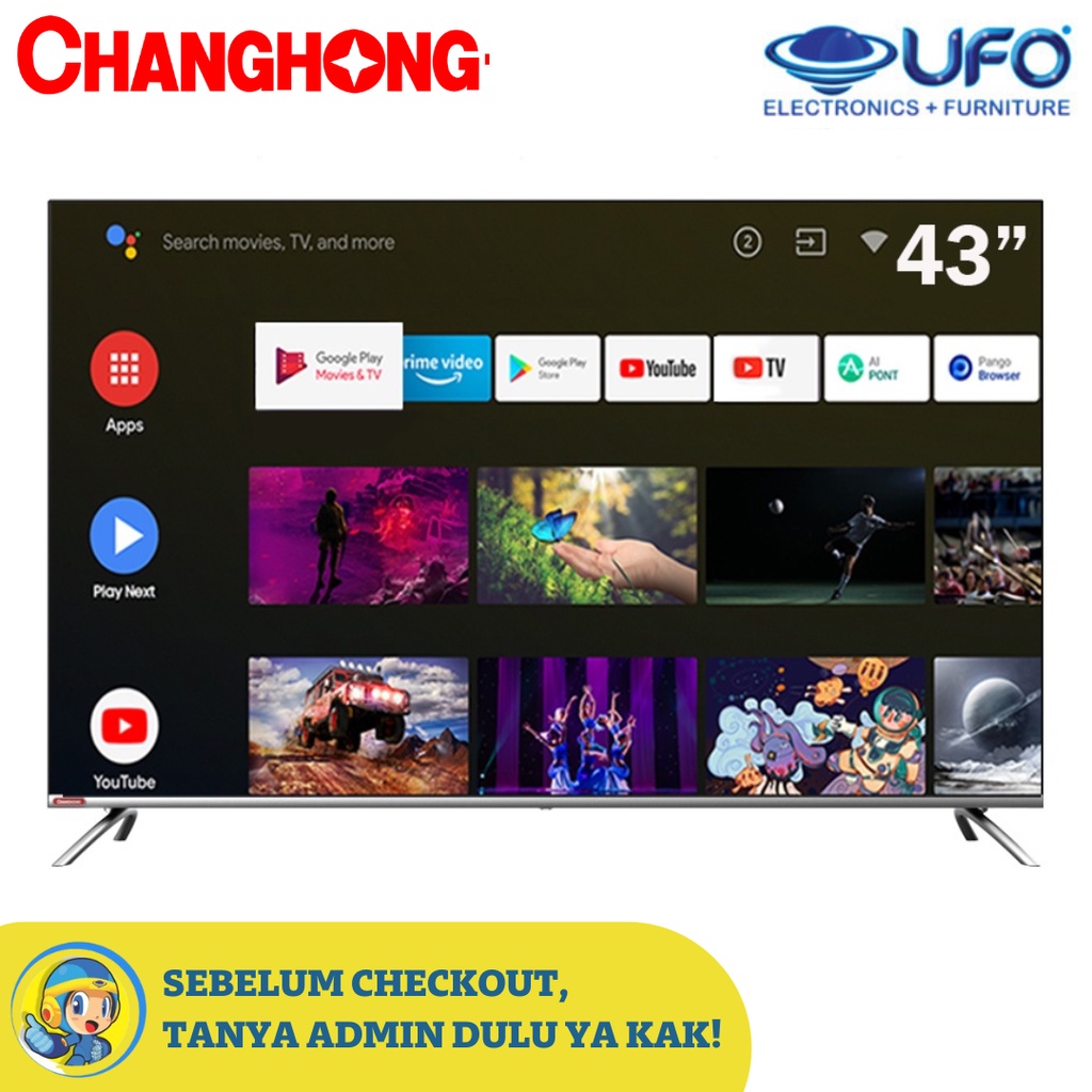 Jual [PROMO TV 43] CHANGHONG 43H7 LED TV SMART ANDROID TV 43 INCH | Shopee Indonesia