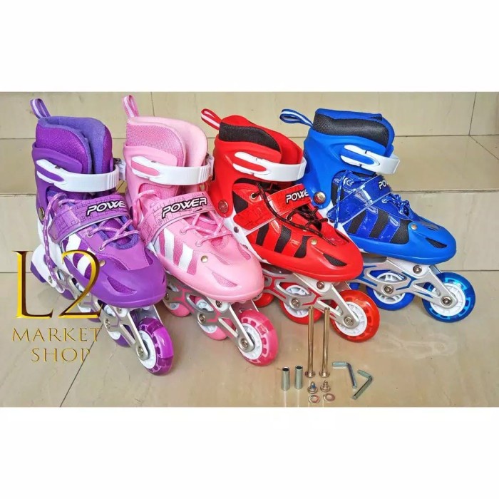 Jual SEPATU RODA INLINE SKATE ANAK DAN DEWASA PVC +BAUT BAJAJ | Shopee ...