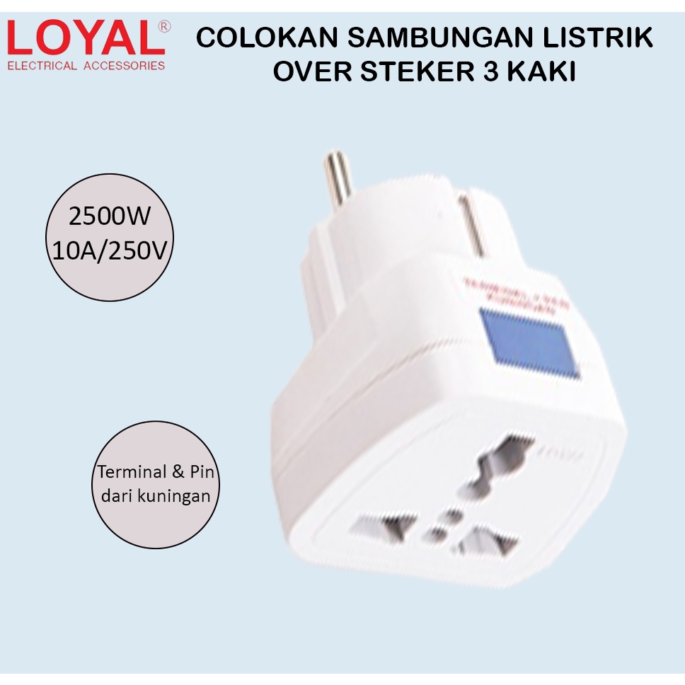 Jual Loyal Ly-935 Over Steker Sambungan Listrik Colokan Tiga Kaki 3 ...