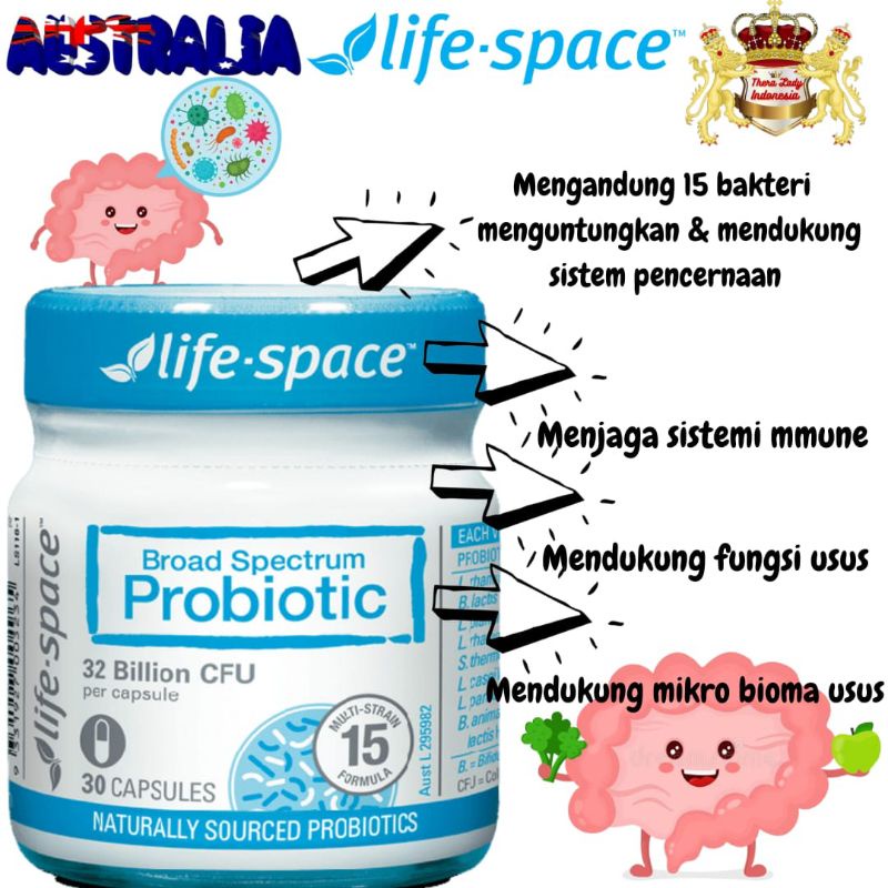 Jual Life Space Broad Spectrum Probiotic 30 Capsules | Shopee Indonesia