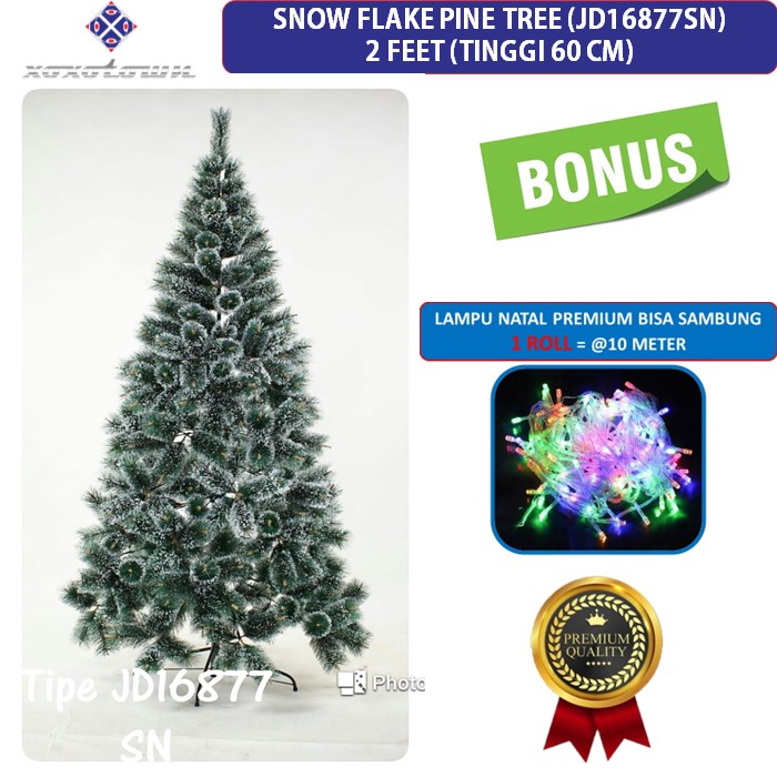 Jual pohon natal 2 feet / 60 cm snow flake pine tree tipe jd16877sn 2ft ...