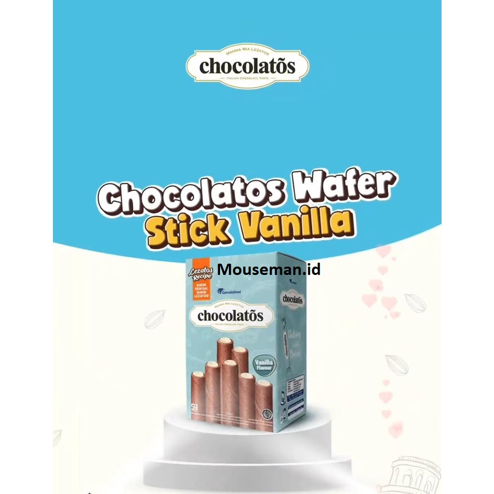 Jual 1 PCS Stick Chocolatos VANILLA / Wafer Roll Rasa COKELAT VANILA ...