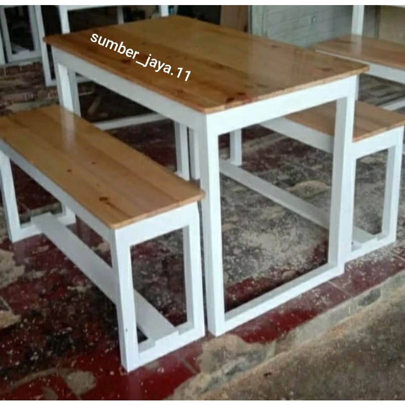 Jual meja kursi set 1meja 2kursi panjang | Shopee Indonesia