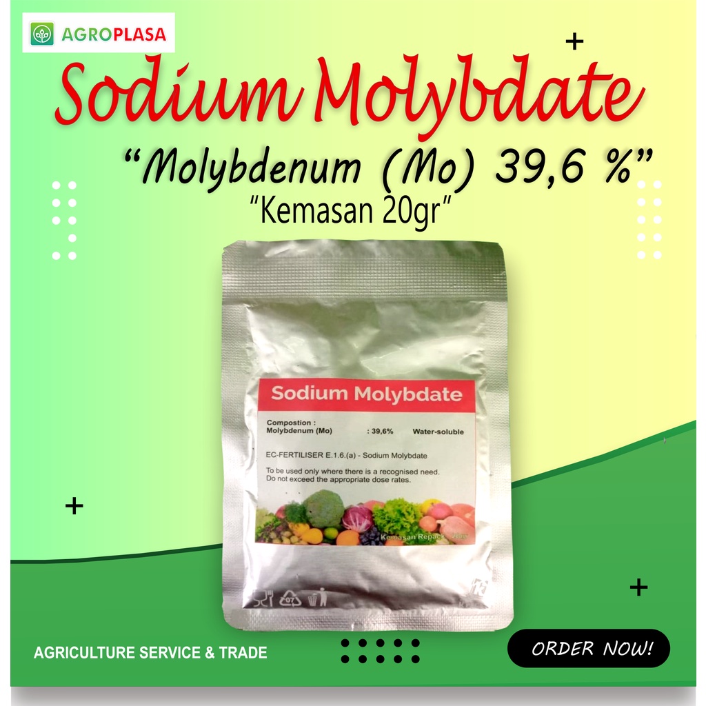 Jual Pupuk Sodium Molybdate Molybdate-Na2MoO4 kemasan 20g | Shopee ...