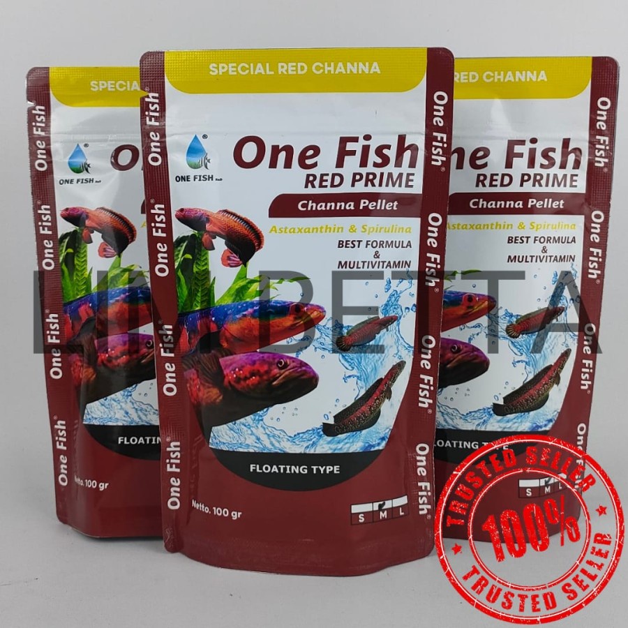 Jual ONE FISH RED PRIME CHANNA 100 GRAM MEDIUM / MAKANAN IKAN CHANNA ...