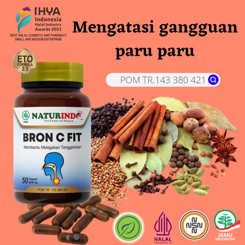 Jual Obat Batuk Sesak Nafas Asma Bronkitis Gurah Ampuh Bron C Fit ...