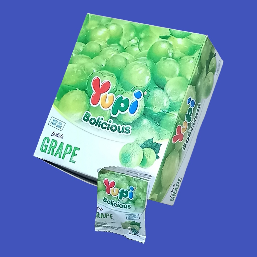 Jual Yupi Bolicious White Grape Permen Jelly [24 pcs/box] | Shopee ...