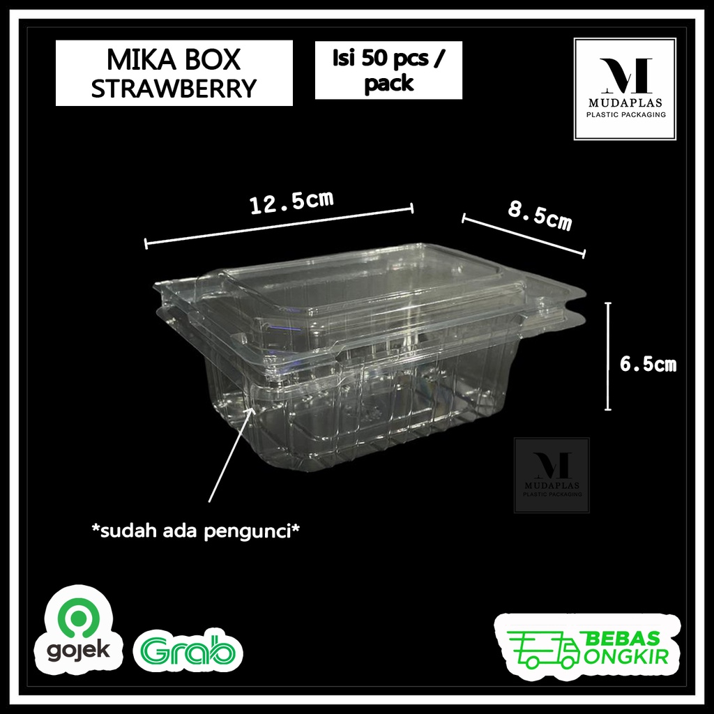 Jual Mika Buah Strawberry 250 gram / Mika Anggur / Mika Box Strawberry ...