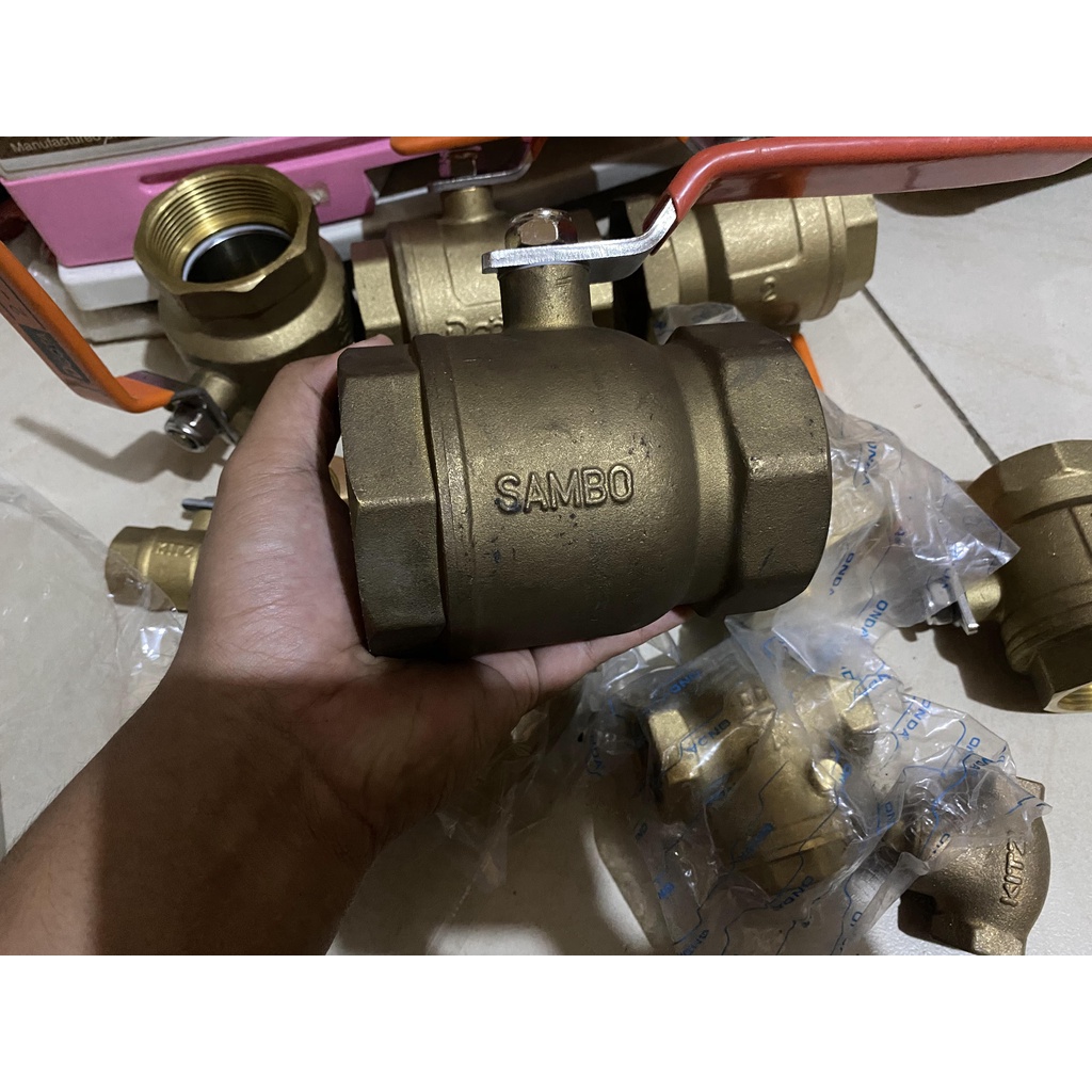 Jual BALL VALVE BESI KUNINGAN SAMBO 2 1/2 INCH / STOP KERAN / STOP KRAN ...