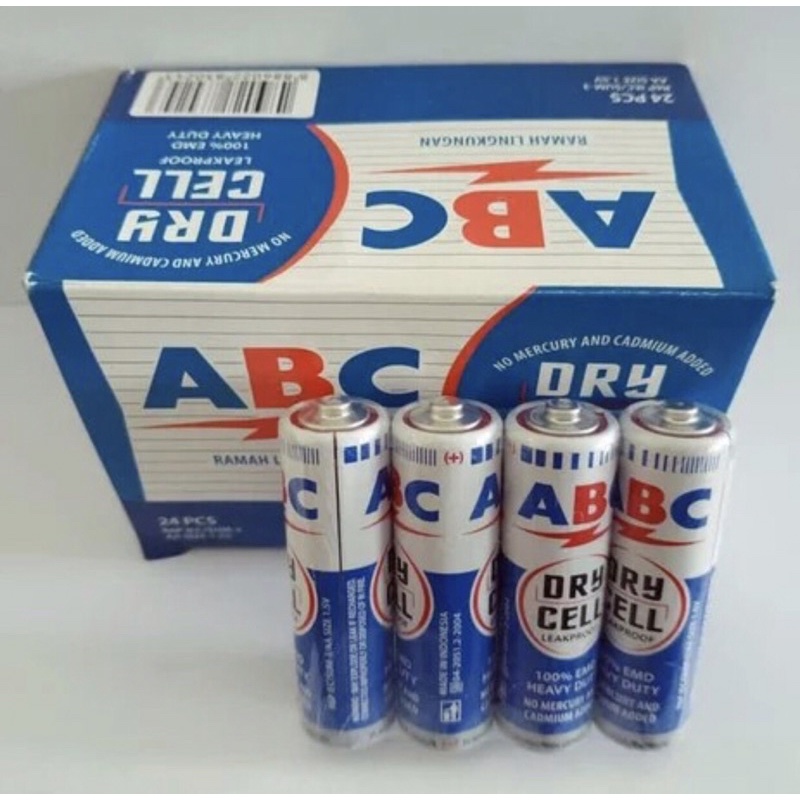 Jual Battery ABC Dry Cell AA/A2 R06 1.5V | Shopee Indonesia