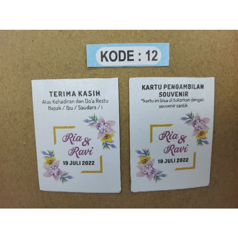 Jual kartu ucapan terimakasih ( isi 100) /kartu sovenir/thank yuo card ...