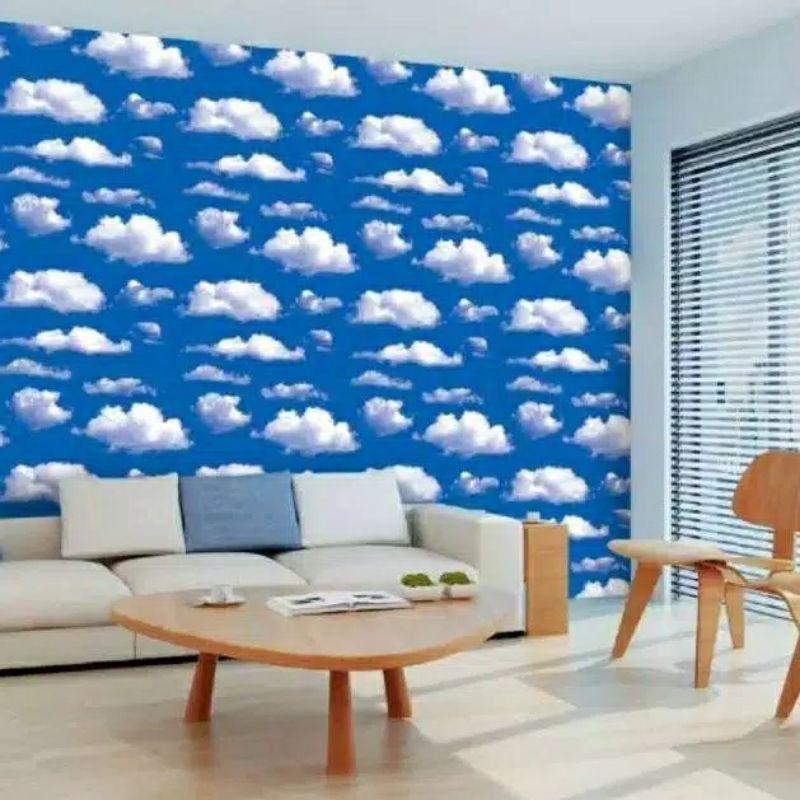 Jual Wallpaper Sticker Plafon Motif Awan Biru Langit | Shopee Indonesia