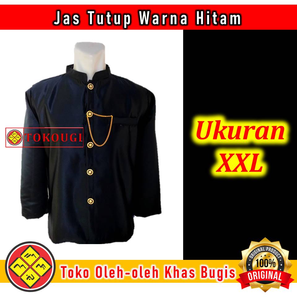 Jual Jas Tutup Khas Bugis Makassar Warna Hitam Semua Size | Shopee ...
