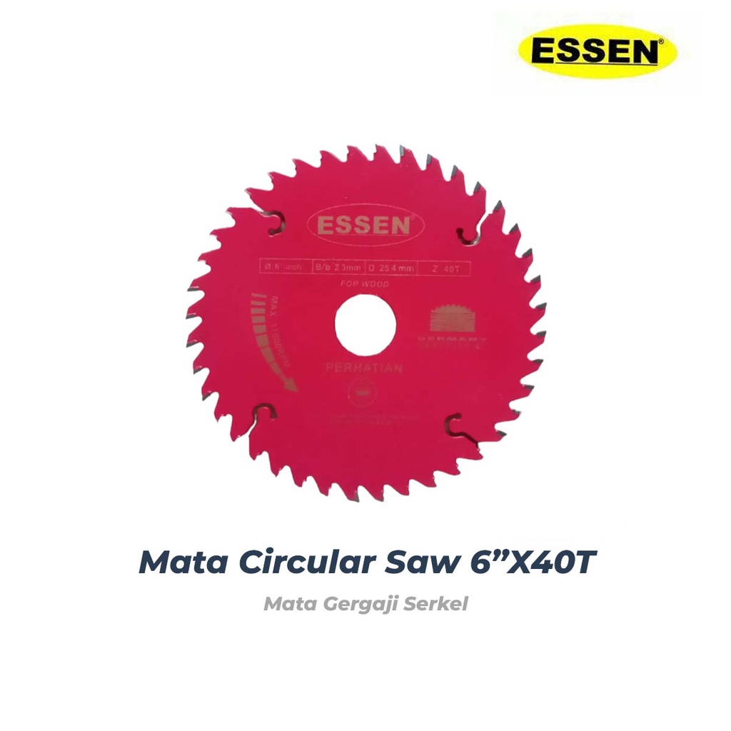 Jual [6"] Essen Mata Circularsaw 6"X40T - Mata Serkel 6inch | Shopee ...