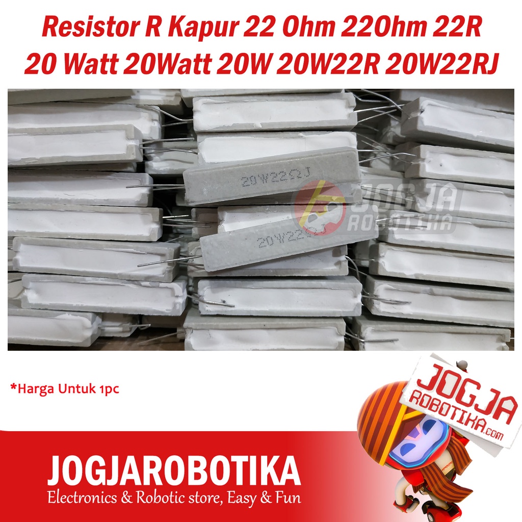 Jual Resistor R Kapur 22 Ohm 22Ohm 22R 20 Watt 20Watt 20W 20W22R ...