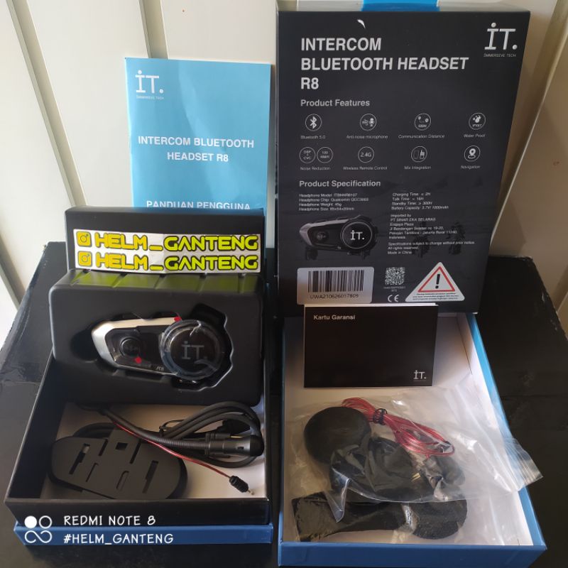 Jual IT Intercom Bluetooth Headset E1 R8 garansi TAM BUKAN SENA PACK ...