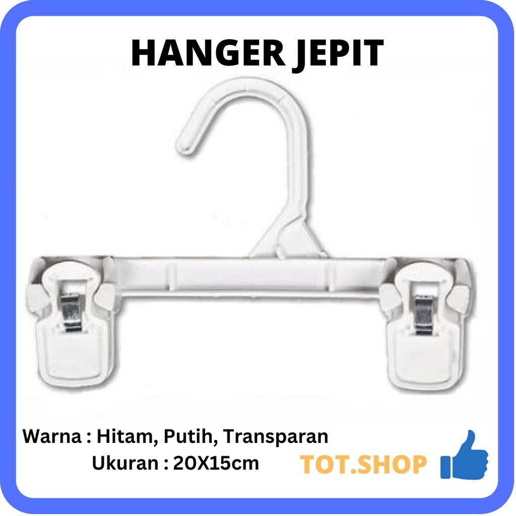 Jual Hanger Jepit Dewasa 20cm Plastik Tebal Warna Putih & Transparan ... Jual Hanger Jepit Dewasa 20cm Plastik Tebal Warna Putih & Transparan ...