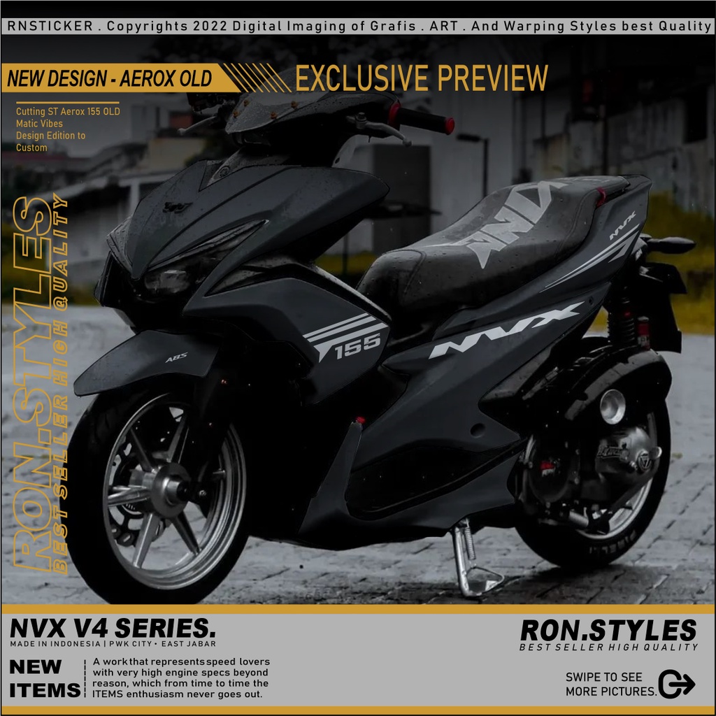 Jual ID STRIPING CUTTING AEROX OLD 155 NVX STICKER CUTTING PLAT BODI ...