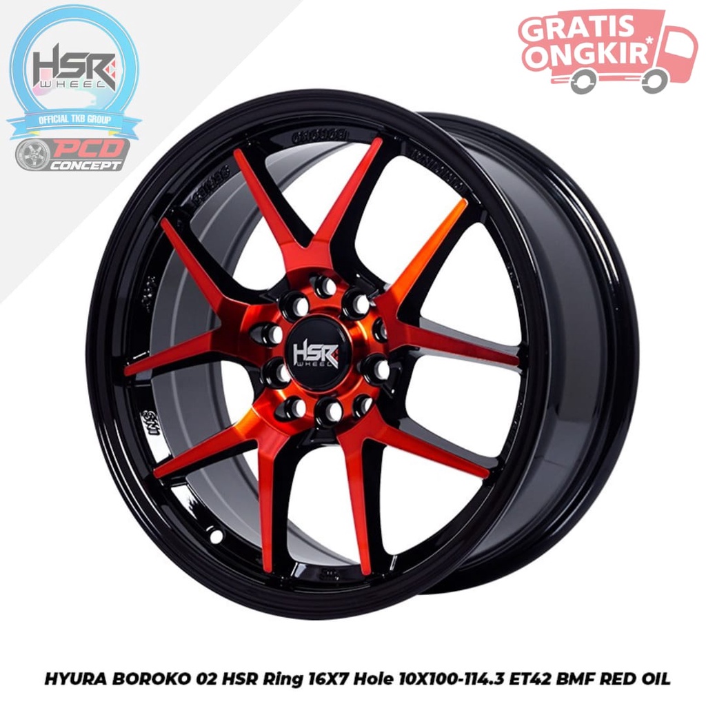 Jual VELG MOBIL ERTIGA NEW VELOZ SIENTA R16 HSR HYURA BOROKO RING 16 LEBAR 7 HITAM MERAH ...