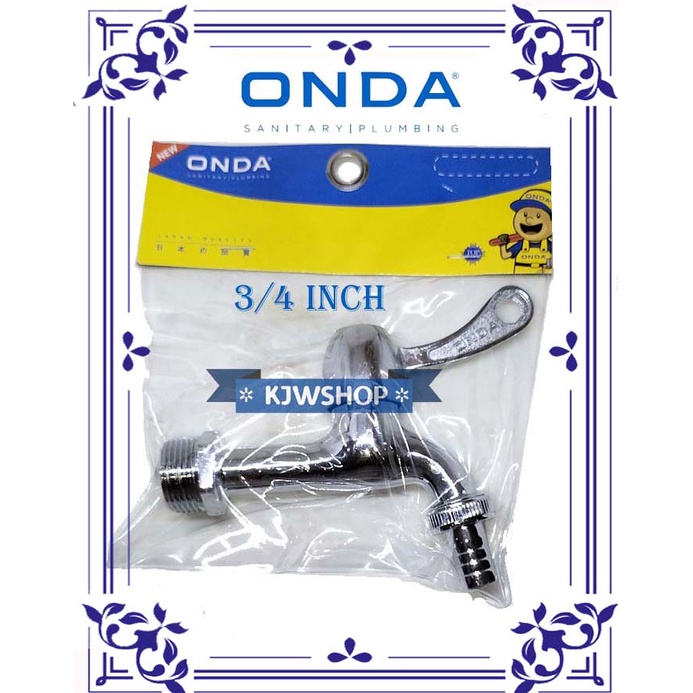 Jual Kran Air 3/4" ONDA Keran Tembok Chrome 3/4" ONDA Kran 3/4 Inch ...