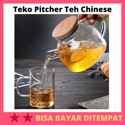 Jual Teko Pitcher Teh Chinese Teapot Maker Glass 1L / Teko Pitcher ...