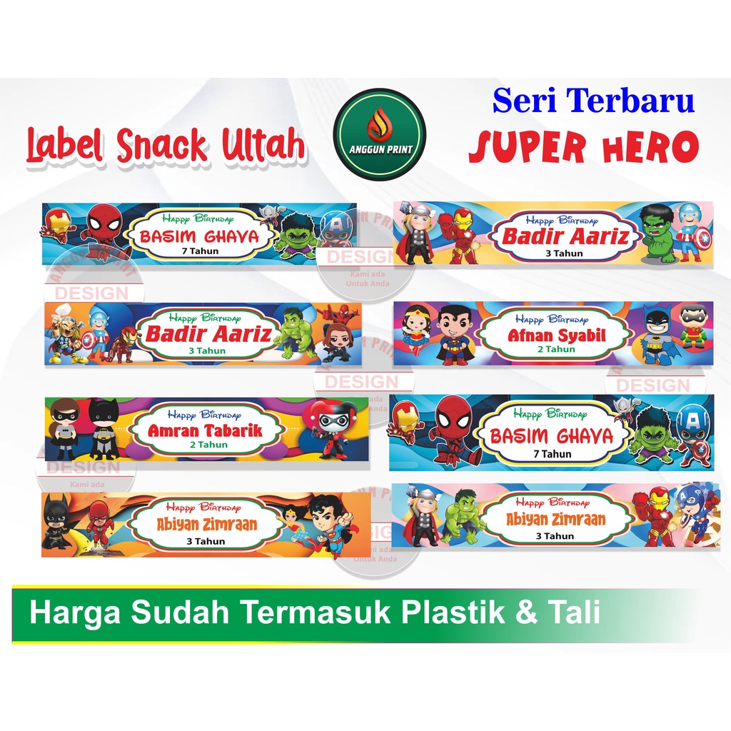 Jual Tas Label Snack Plastik Ulang Tahun - Label Ultah Karakter Murah ...