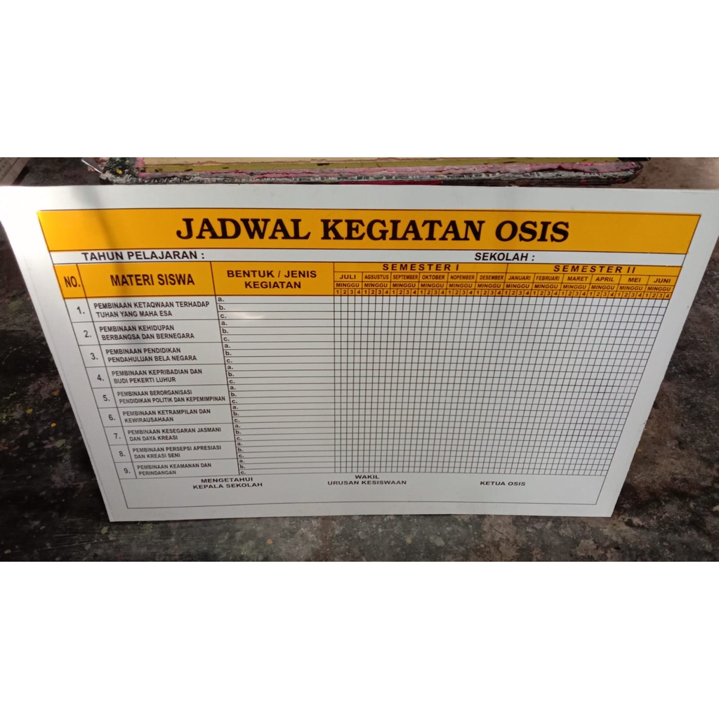 Jual Papan Data Osis lengkap ukuran 80 x 120 multiplek alumunium ...
