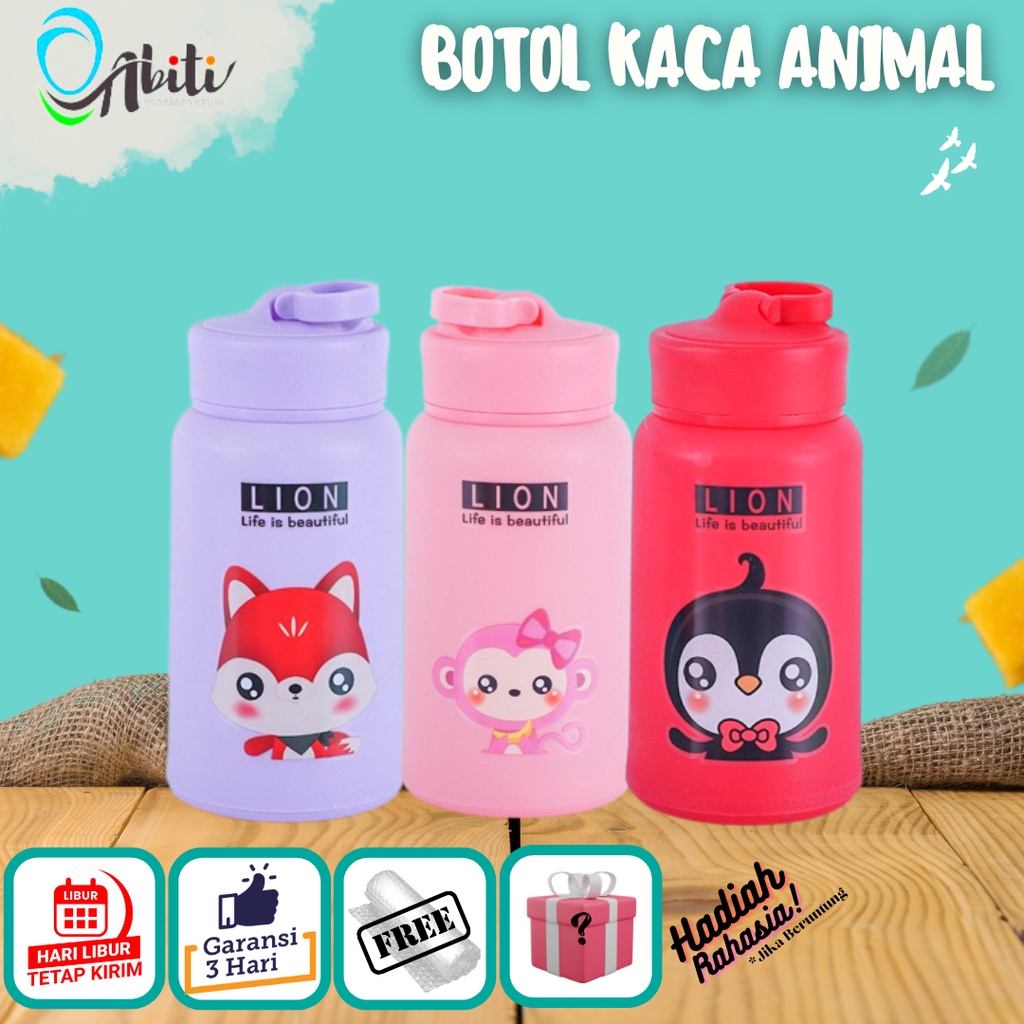 Jual Botol Kaca Animal Botol Kaca BerKarakter Hewan Bisa Taruh Hp Botol ...