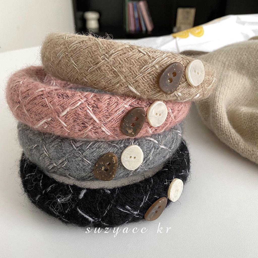 Jual Town Shell - ARA korean button head band / bando korea tebal lebar ...
