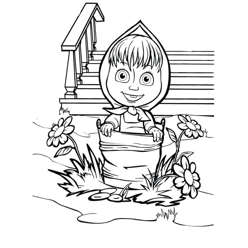 Jual Gambar Sketsa Mewarnai / Masha and The Bear / Part 1 / Gambar ...