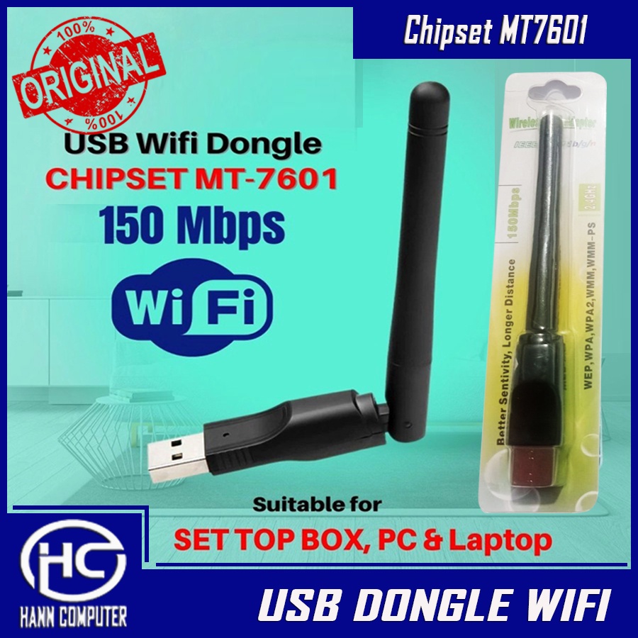 Jual USB Dongle Wireless WIFI Receiver USB Adapter 802.11N 150Mbps Antenna | Shopee Indonesia