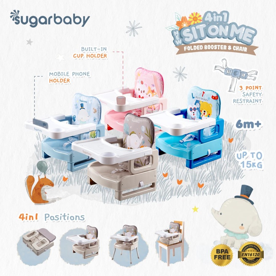 Jual Sugar Baby 4in1 Sit On Me Folded Booster & Chair - Kursi Makan ...