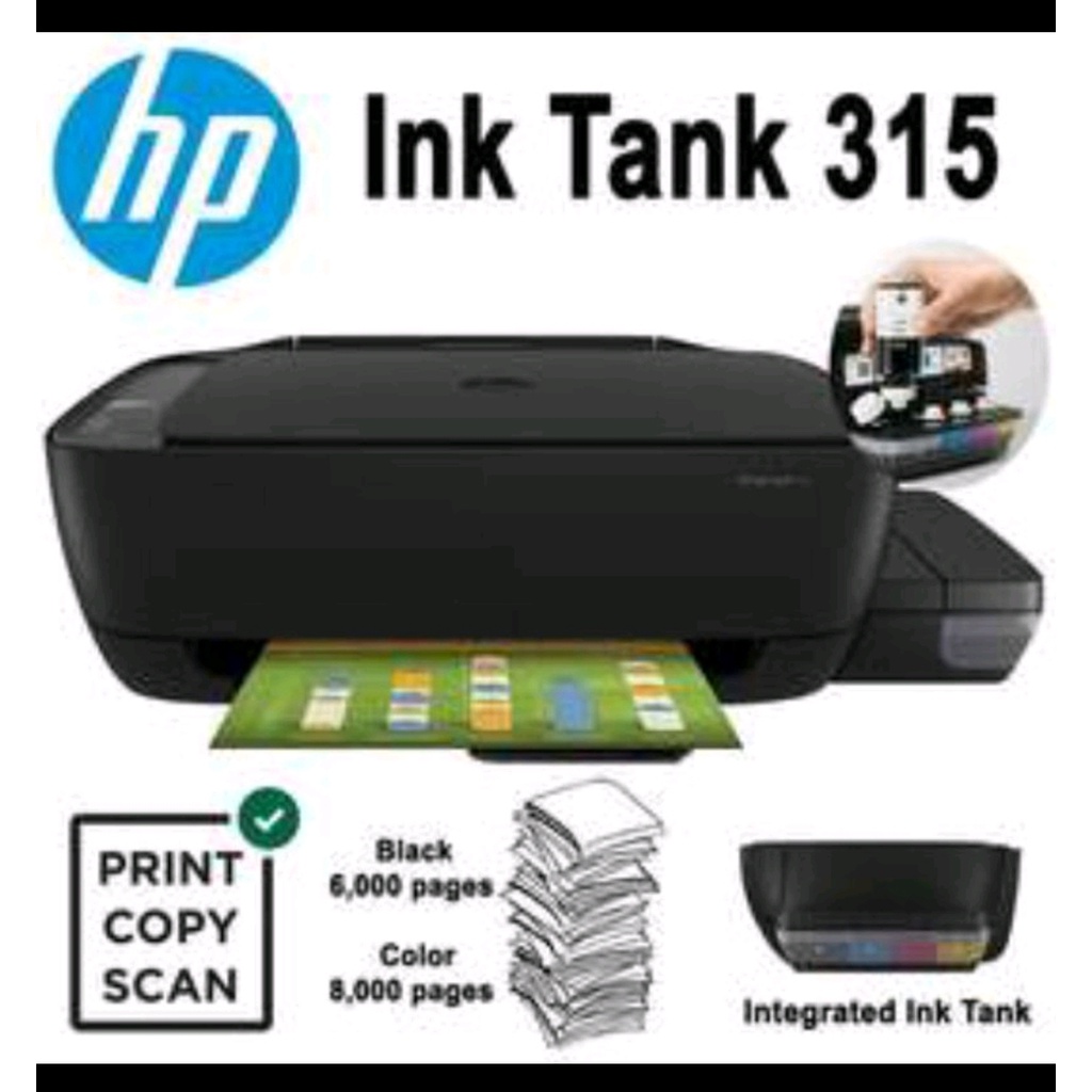 Jual HP PRINTER INFUS ASLI TYPE INK TANK GT 315 | Shopee Indonesia