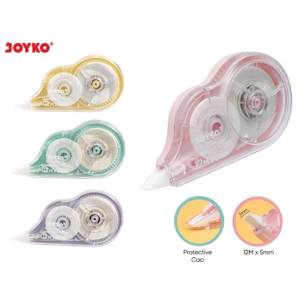 Jual CORRECTION TAPE JOYKO CT 522 PASTEL / TIPEX ROLL / TIPE X KERTAS ...