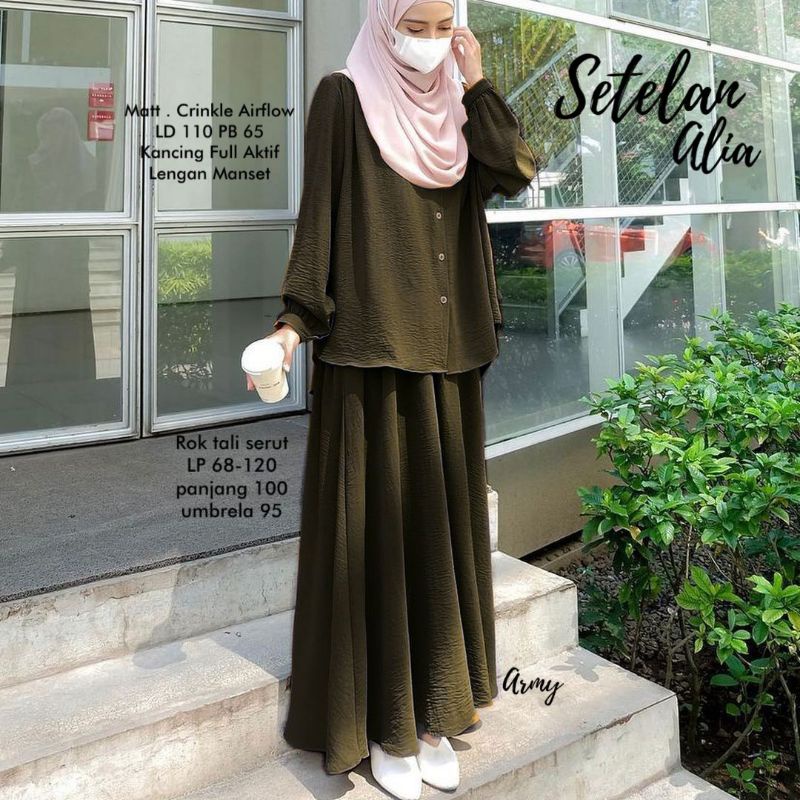 Jual Estusae : Alia Set Rok Wanita / One Set Rok Busui / Setelan Rok ...