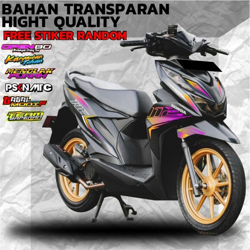 Jual Stiker Striping Beat DELUXE transparan varian warna | Shopee Indonesia