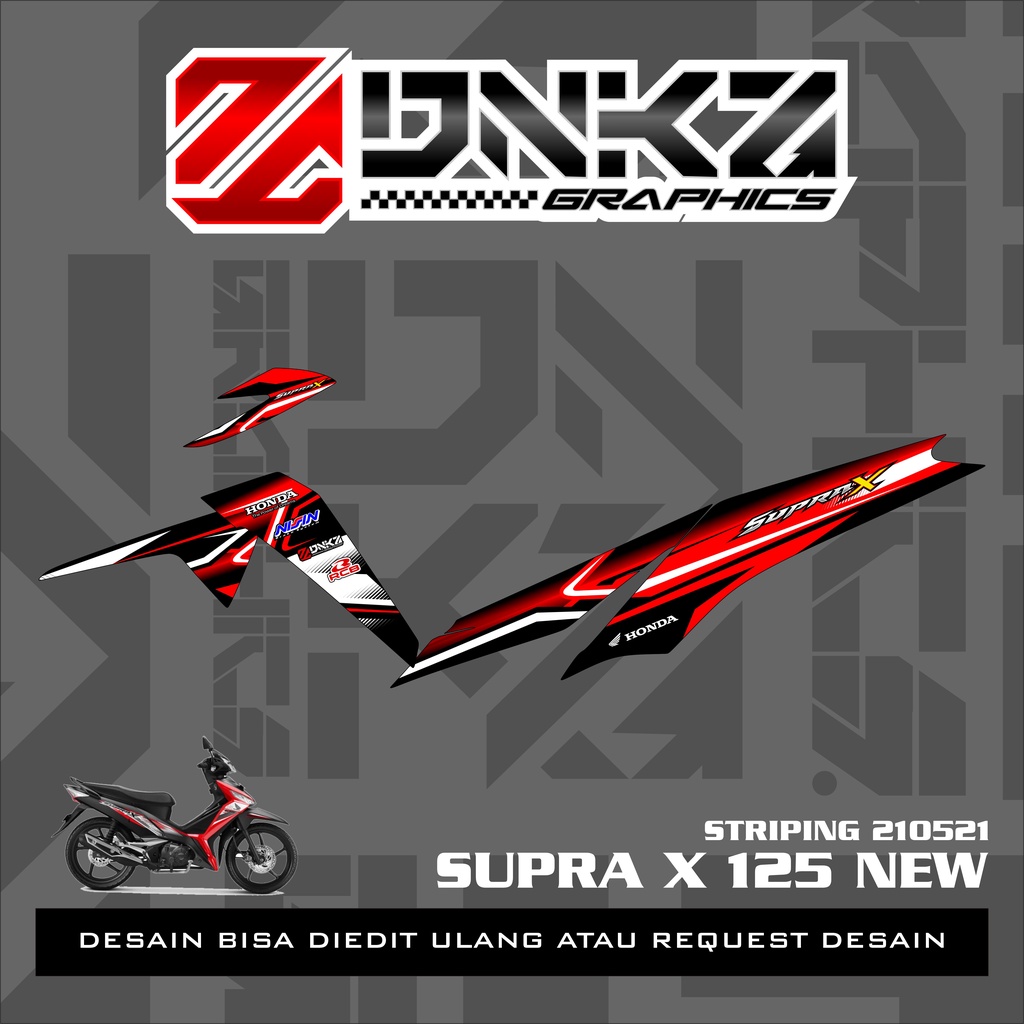 Jual Stiker Supra X 125 New Decal Striping Supra X 125 New Premium ...