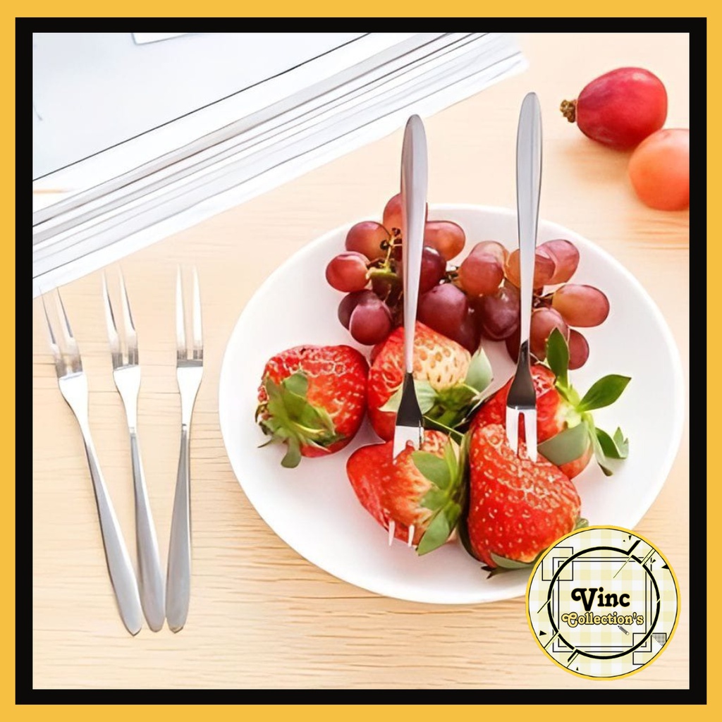 Jual Garpu Buah Dan Kue Stainless / Tusukan Garpu 2 Gigi Garpu Kue Buah ...